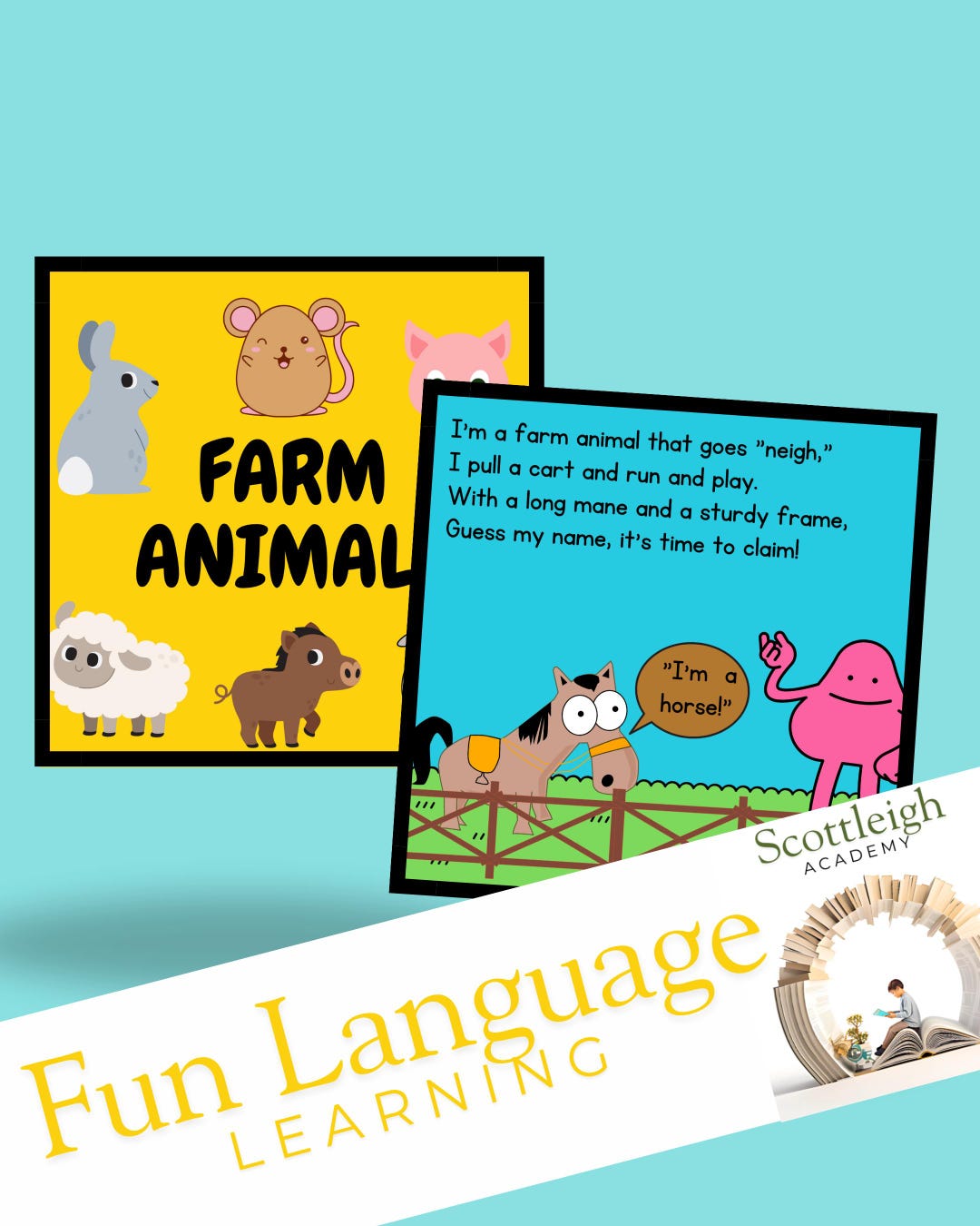Farm Animals Rhyming Riddles: Kids' Learning Activity (PDF Download) - Etsy