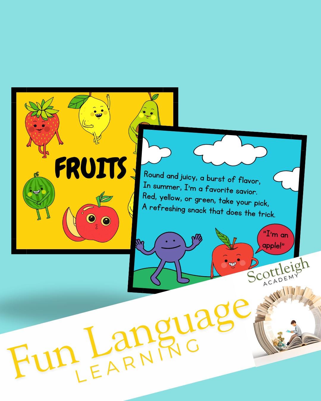 Fruit Rhyming Riddles Kids Learning Activity Book PDF Download Ebook - Etsy