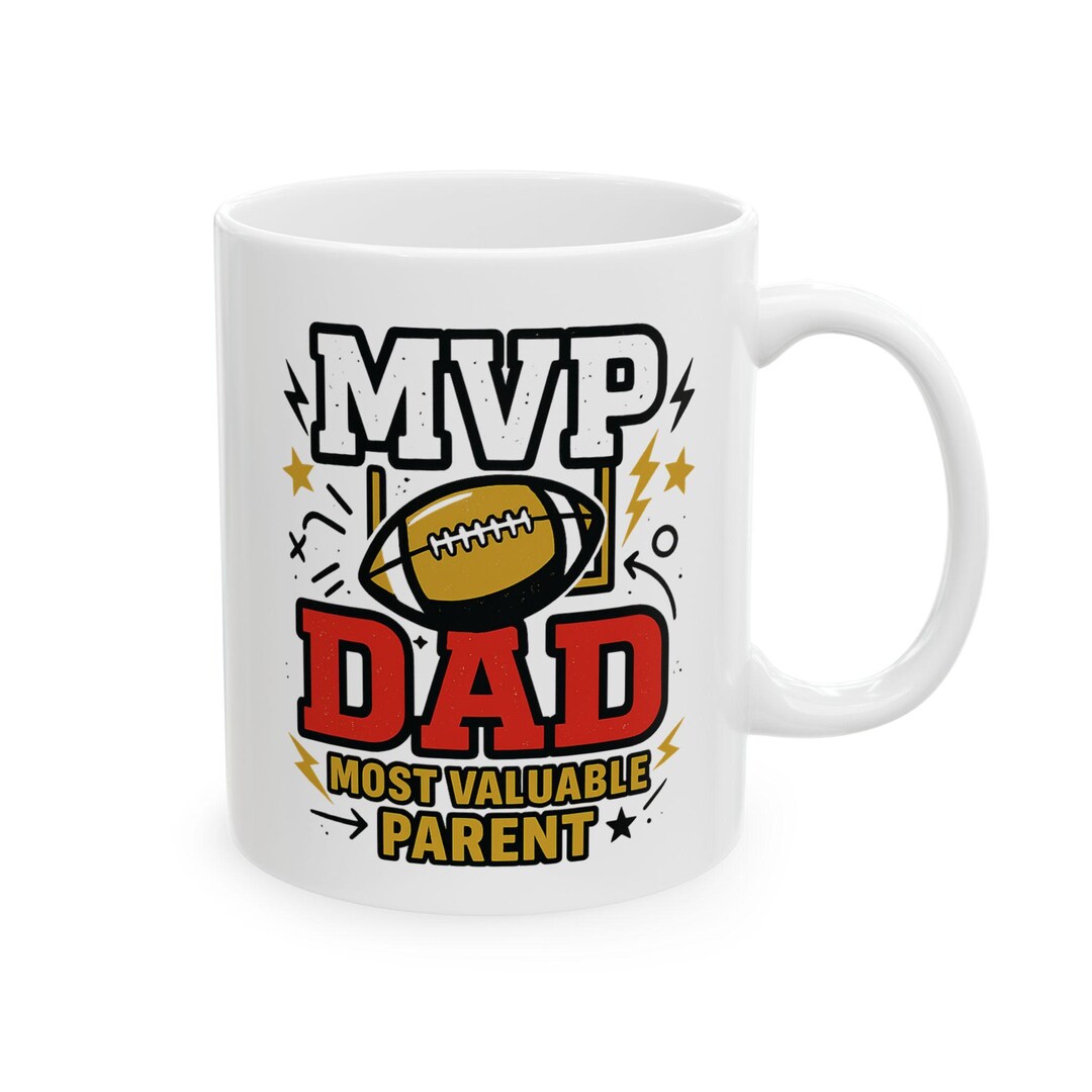 Football Dad Mug Most Valuable Parent, Sports Dad Gift, Father's Day ...