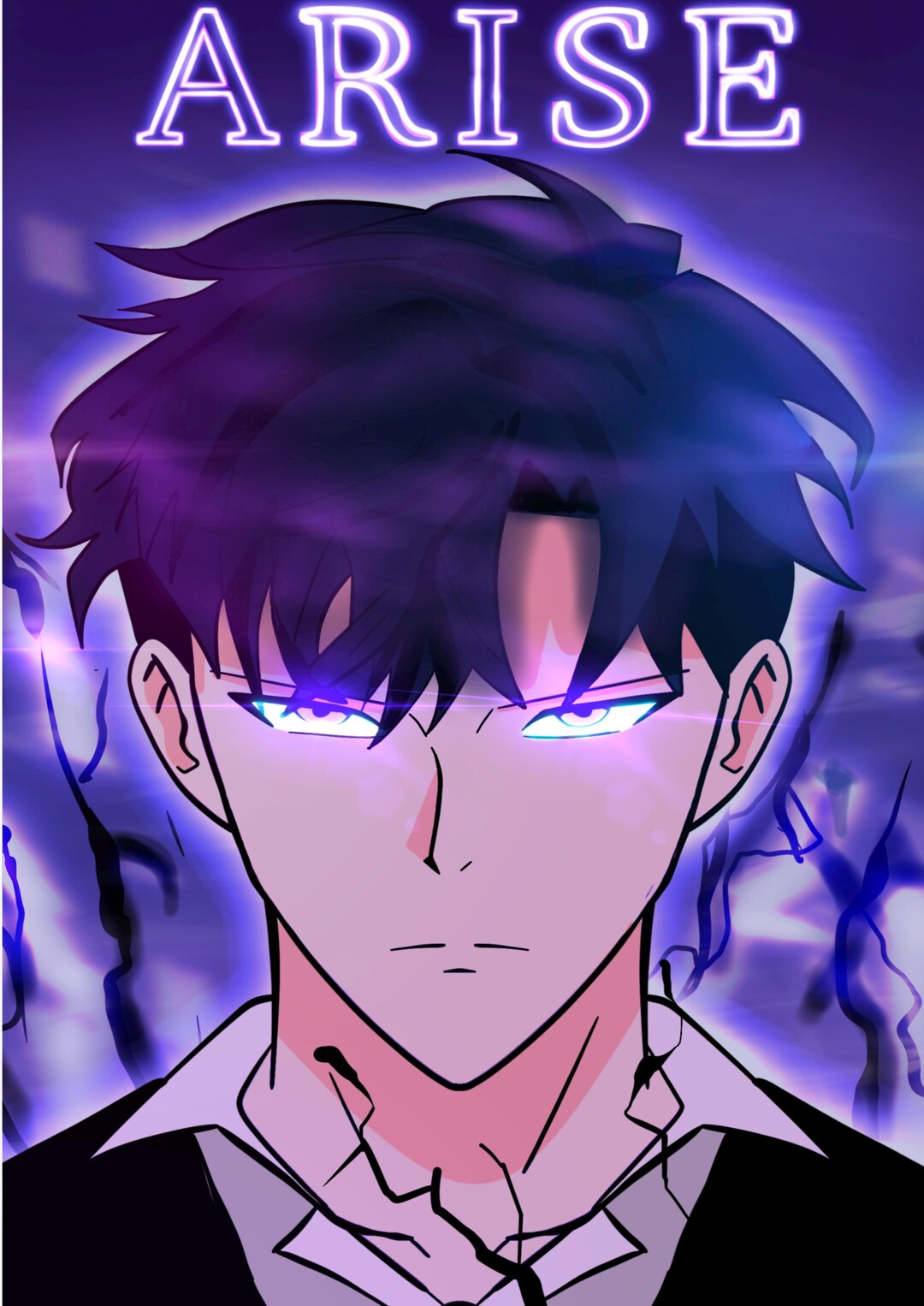 Solo Leveling Fanart Poster – Sung Jin-woo Art Print – A3 / A4 (approx ...