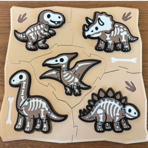 Dino Fossil Puzzle 3D Printed | Montessori Matching Toy for Kids ...