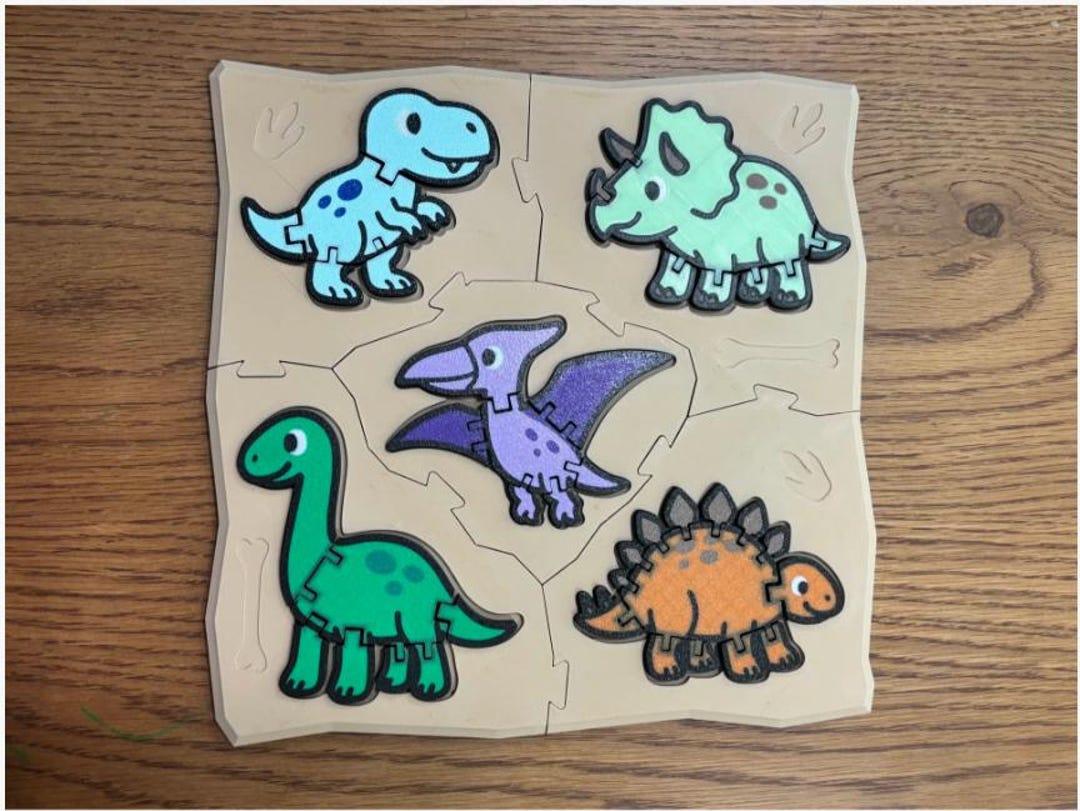 Dinosaur Matching Puzzle 3D Printed | Montessori Toy for Kids | Flexi ...