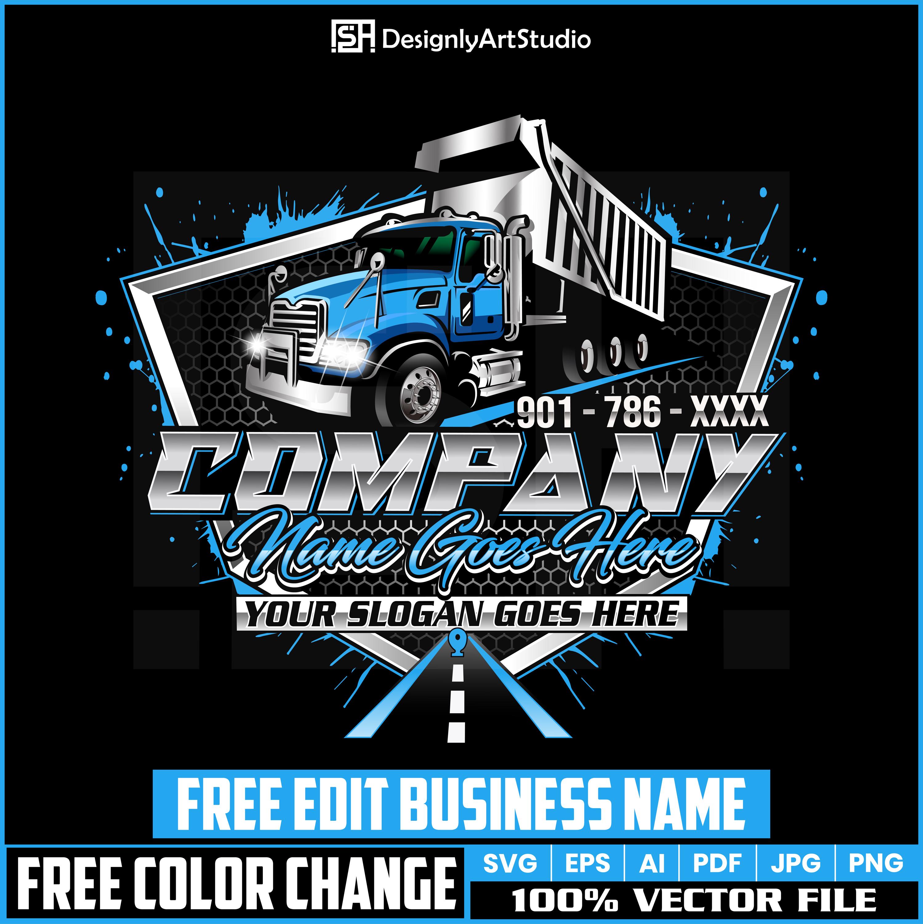 Dump Truck Logo, Trucking Logo Design, Construction Trucking Company ...