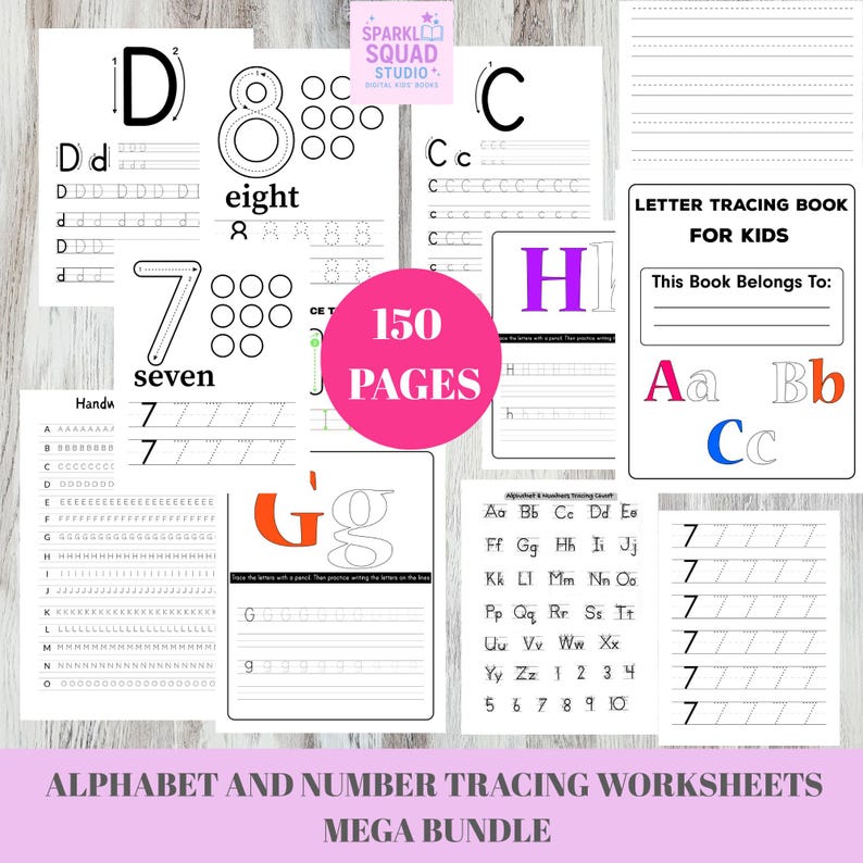 Alphabet and Number Tracing Pages| Tracing Printable PDF | Preschool ...