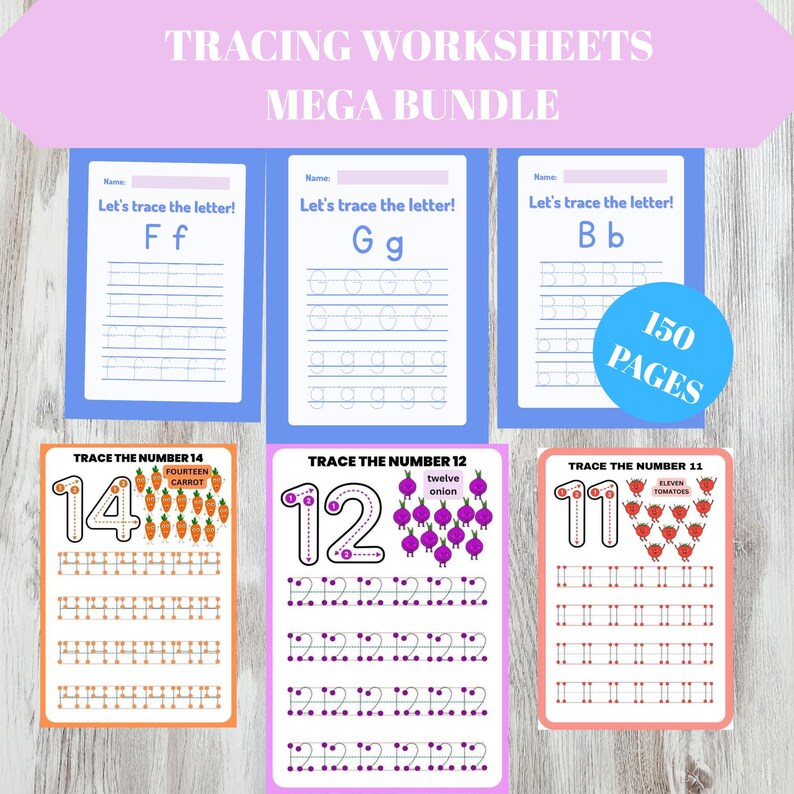 Alphabet and Number Tracing Pages| Tracing Printable PDF | Preschool ...