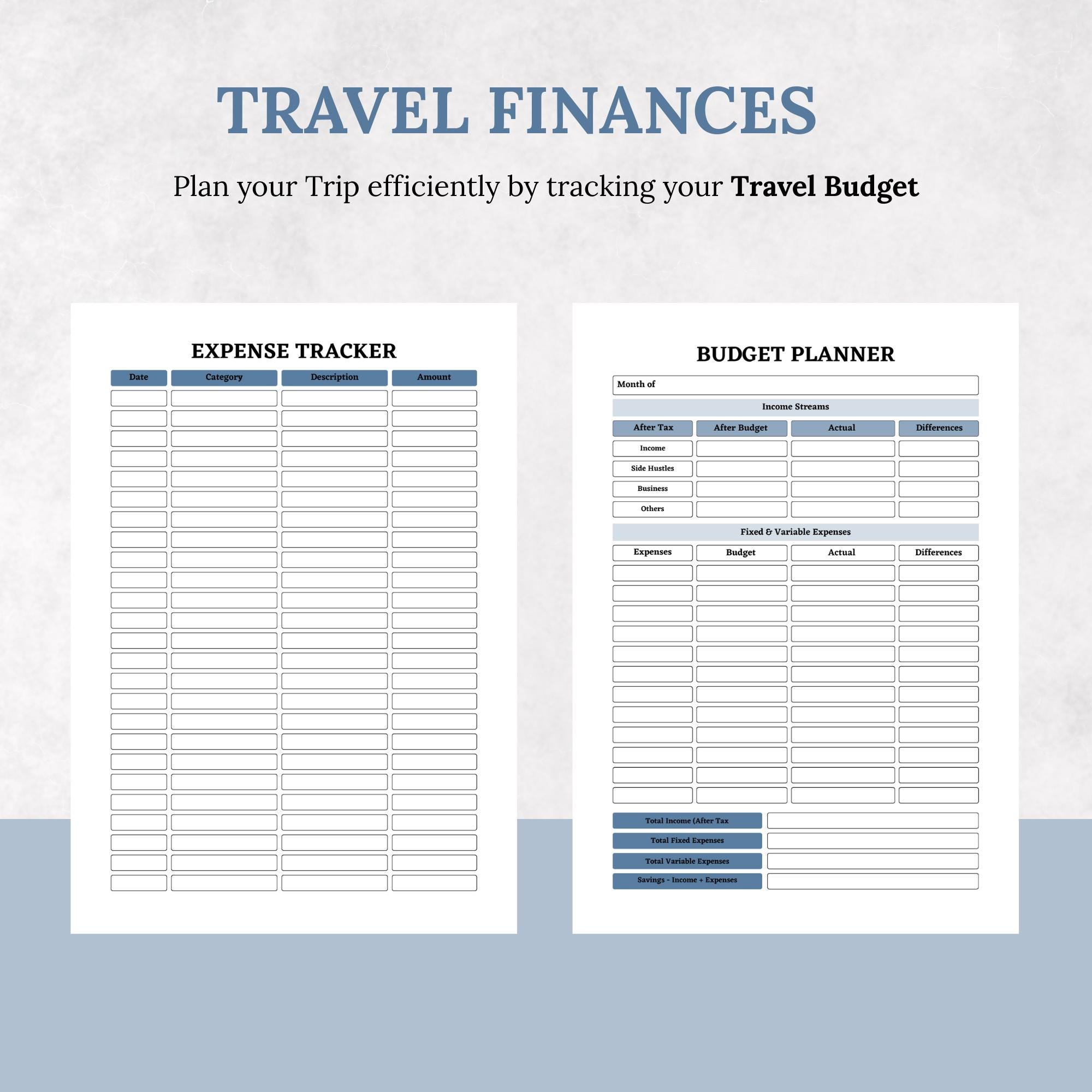 Travel Planner Printable PDF, Itinerary, Journal & Budget, Trip Planner ...