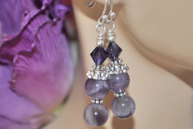 Purple Amethyst Gemstones, Lavender Crystal ,silver Necklace and ...