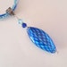 Venetian Murano Glass Blue Puffy Square Pendant Crystal and - Etsy