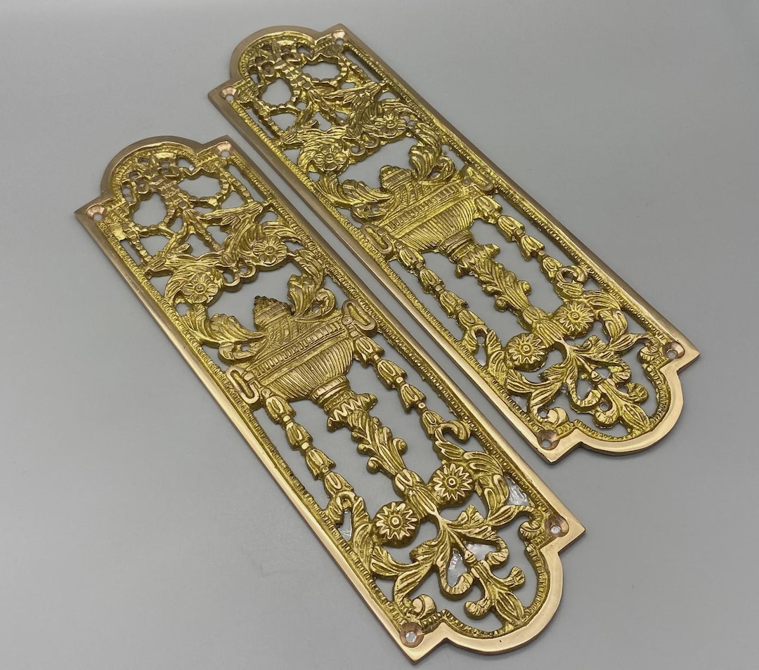 2x Solid Brass Push Plate: Decorative Door Hardware - Heavy Decorative ...