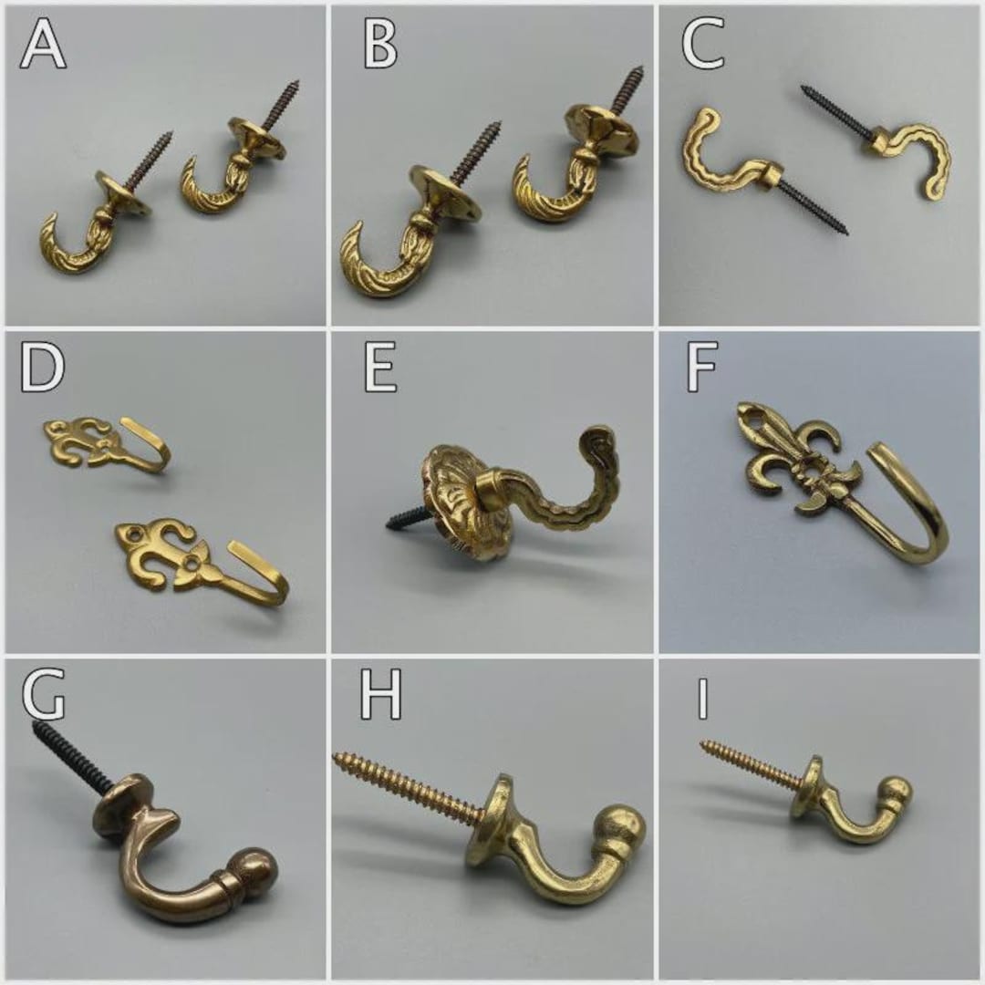 Curtain TIE BACK HOOK - Classic Golden Tie Back Hook/coat Hangers ...