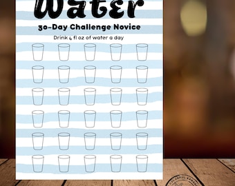 30 Day Water Challenge Tracker - Etsy