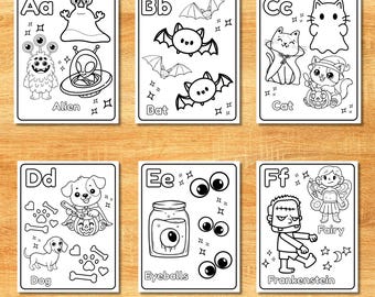 ABC Coloring Book Halloween, ABC Book, Alphabet Coloring Book, Activity ...