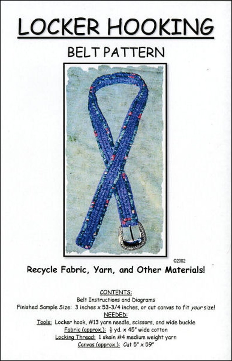 Locker Hooking Belt Epattern-pdf - Etsy