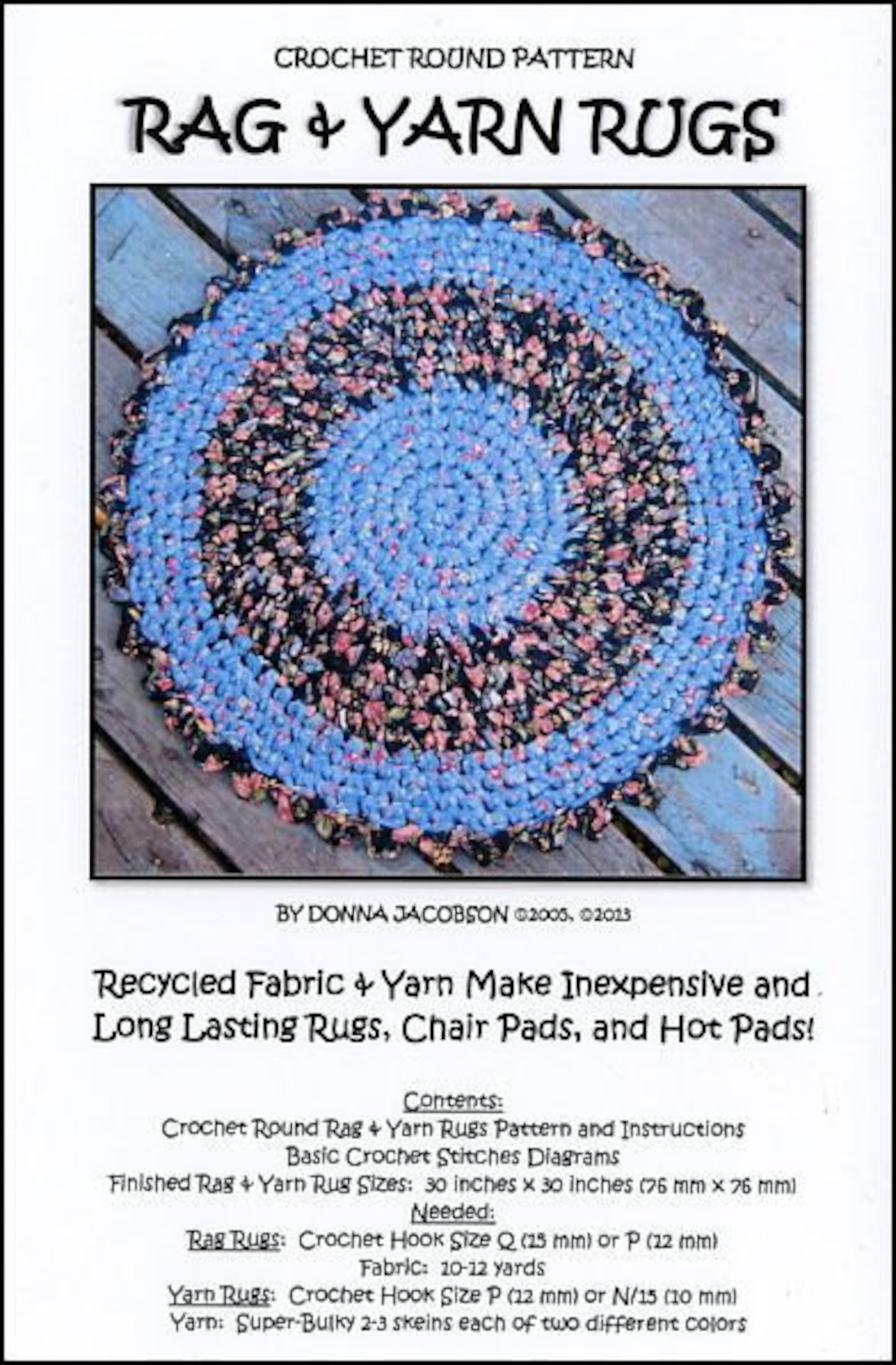 Crochet Round Rag & Yarn Rugs Epattern-pdf - Etsy Canada