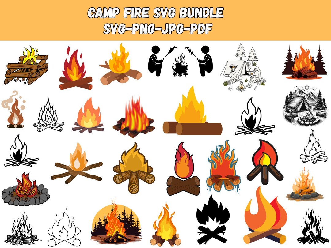 Camp Fire SVG Bundle, Campfire Clip Art (digital Download) - Etsy