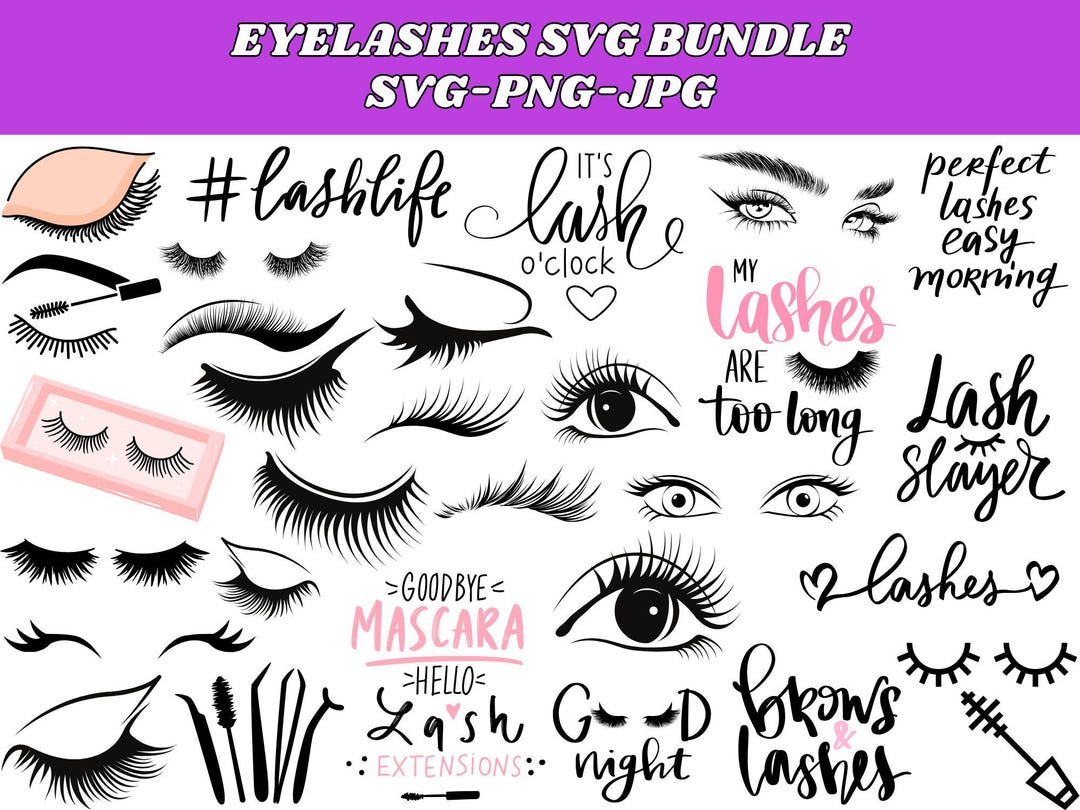 Eyelash SVG File: Lashes Clipart for Cricut, Silhouette (digital File ...