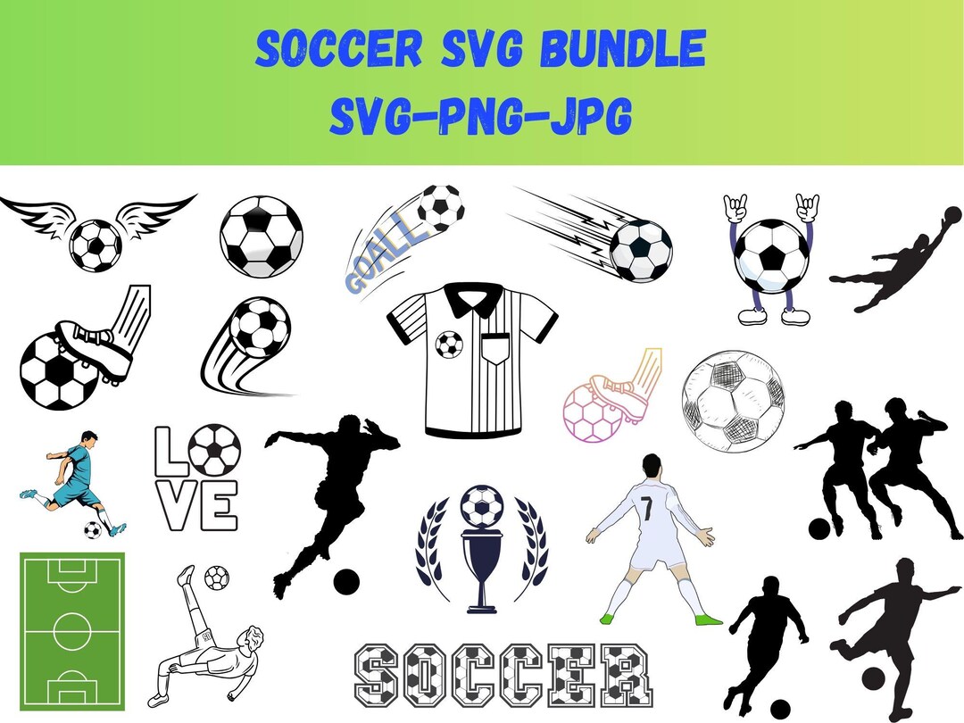 Soccer SVG Bundle: Ball, Monogram, Outline Designs (digital Download ...