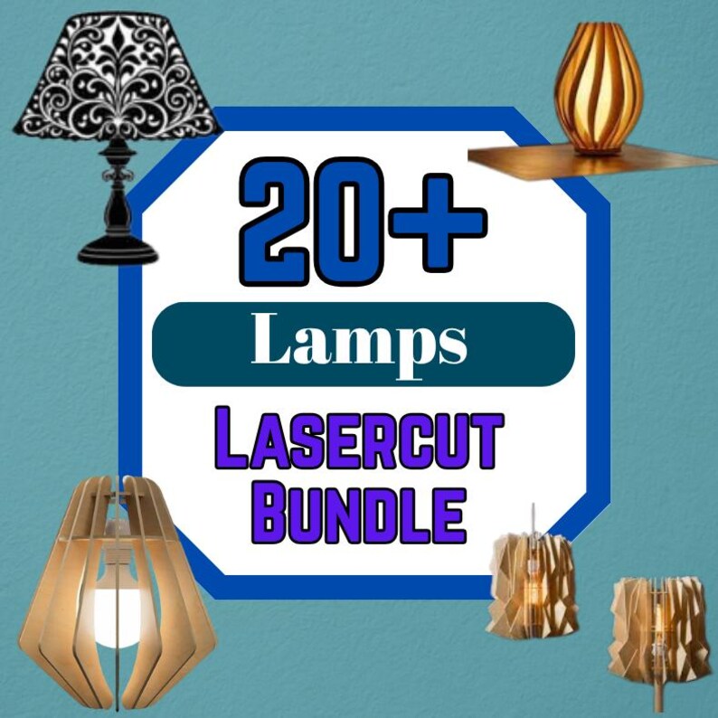 Lamps Laser Cut Files Bundle, Lamp Bundle, 3D & 2D Patterns, Lasercut ...