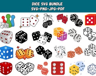 Dice SVG Clipart: Vector Cut Files for Cricut & Silhouette (digital ...