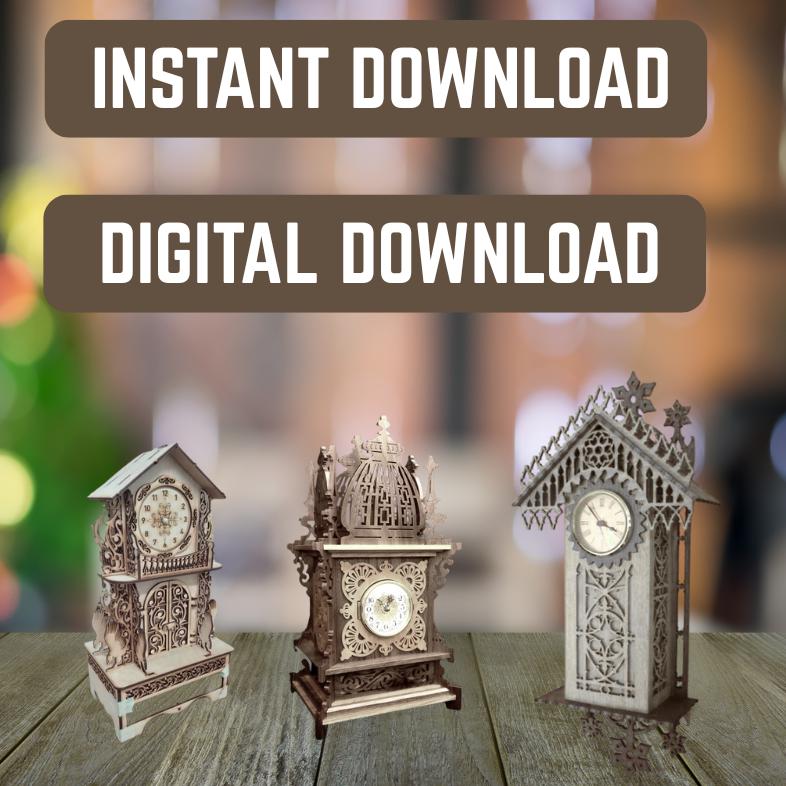 Clocks 10+ Laser Cut Bundle | CNC Design Files, Svg, Cdr, Dxf, Jpg, Eps ...