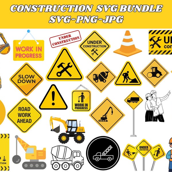 Sign Construction Svg - Etsy Canada