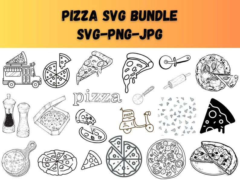 Pizza SVG PNG Clipart Bundle: Pizza Lover Design Set - Etsy