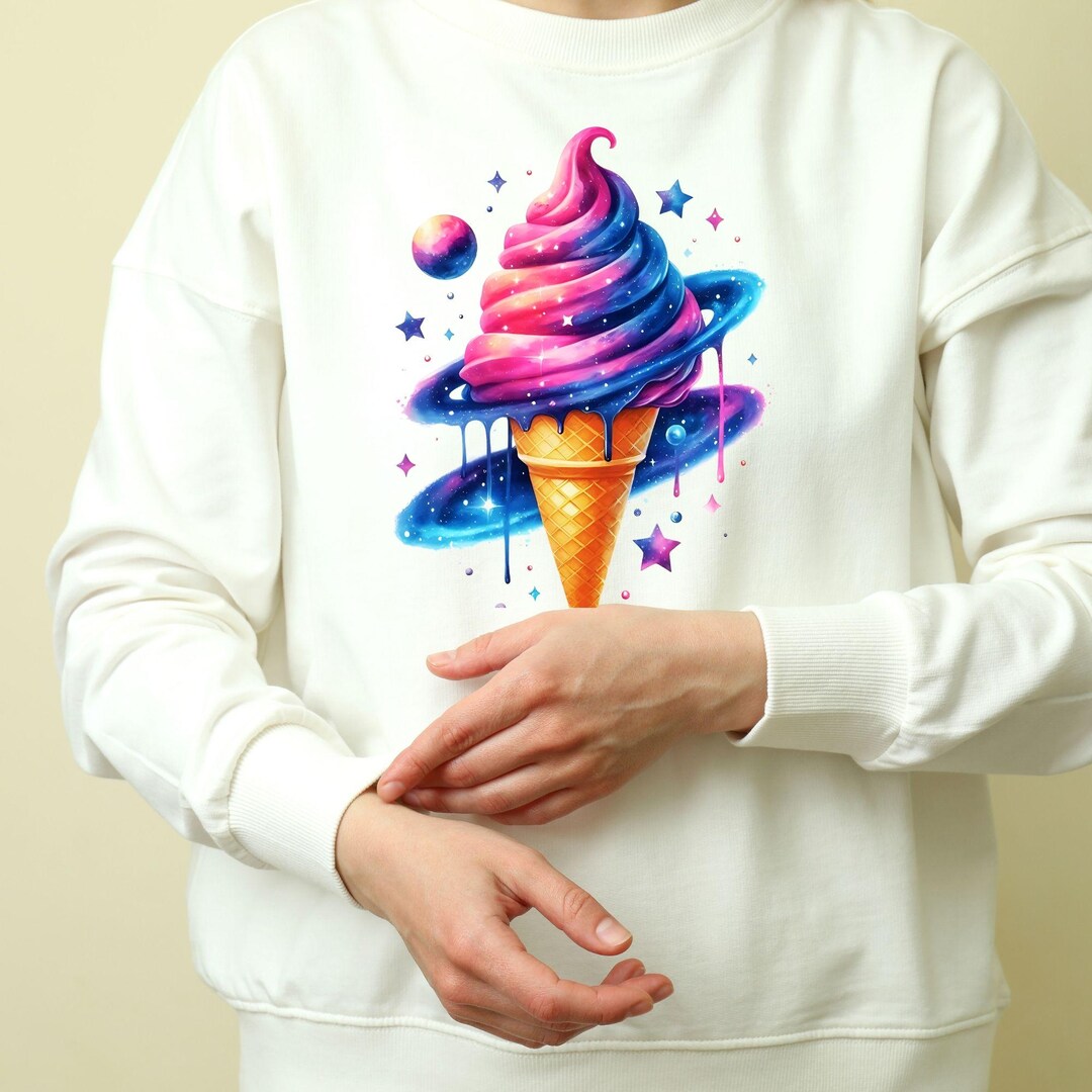 Galaxy Ice Cream Cone Clipart | Cosmic Dessert PNG, SVG & JPEG for T ...