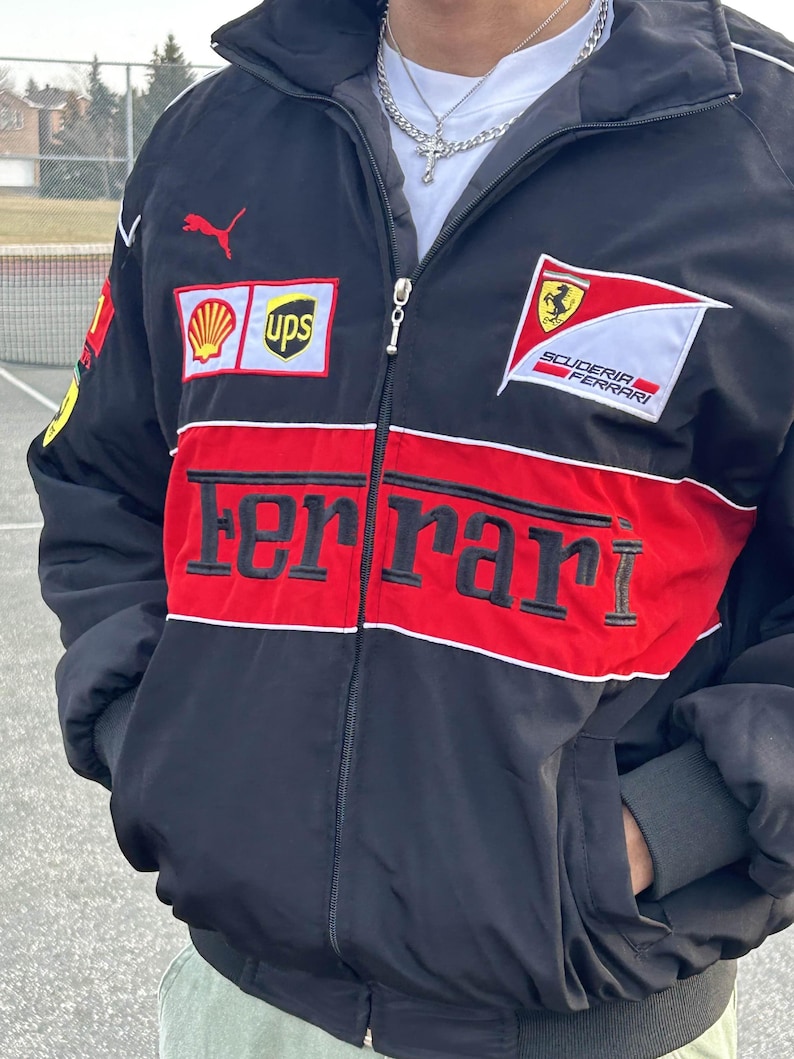 Vintage F1 Jacket Black Ferrari Bomber Racing Jacket - Etsy Australia