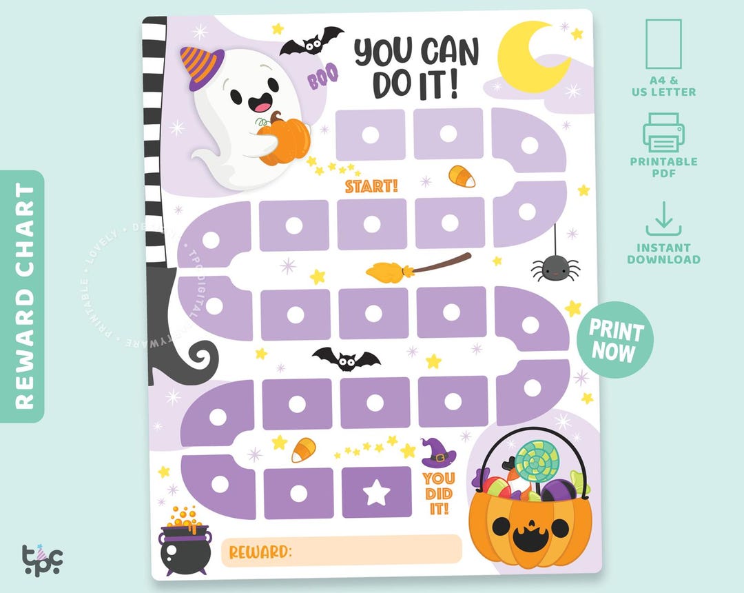 Printable Halloween Reward Chart | Ghost Behavior Chart | Boo Chore ...