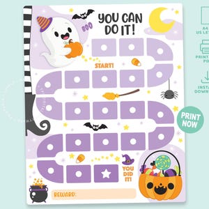 Printable Halloween Reward Chart | Ghost Behavior Chart | Boo Chore ...