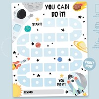 EDITABLE Space Reward Chart | Space Chore Chart | Space Behavior Chart ...