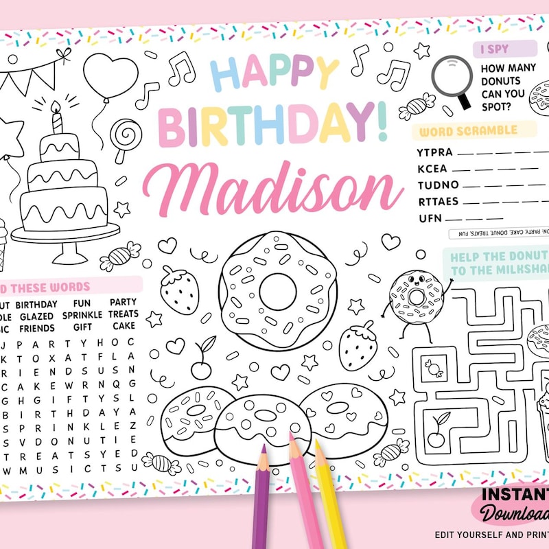 Candy Themed Coloring - Etsy UK