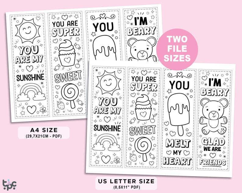 PRINTABLE Valentine Coloring Bookmarks | Coloring Valentine's Day Cards ...