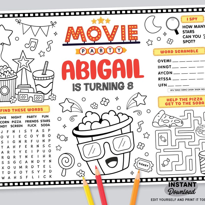 Cinema Themed Party Bag - Etsy