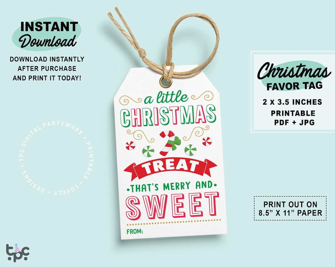 CHRISTMAS Printable Gift Tag | Christmas Treat Hang Tag | Printable ...