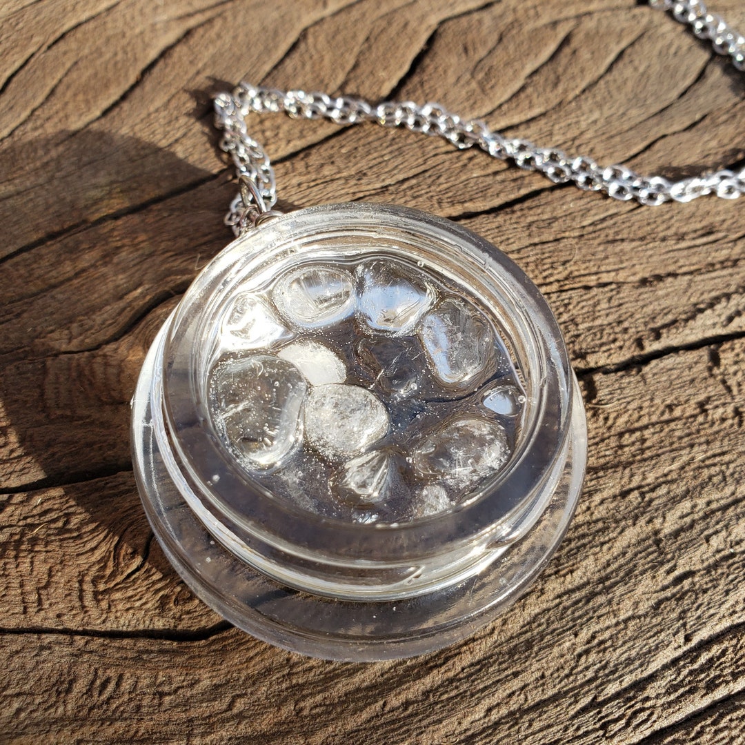 Diamond Dab Necklace: Clear White Faux Fake Cannabis Caviar Wax THC ...