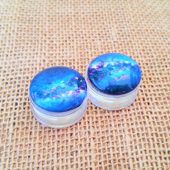 Galaxy Plugs: Gauged Ear Plugs 24 Mm or 25 Mm 1 Inch Nebula - Etsy