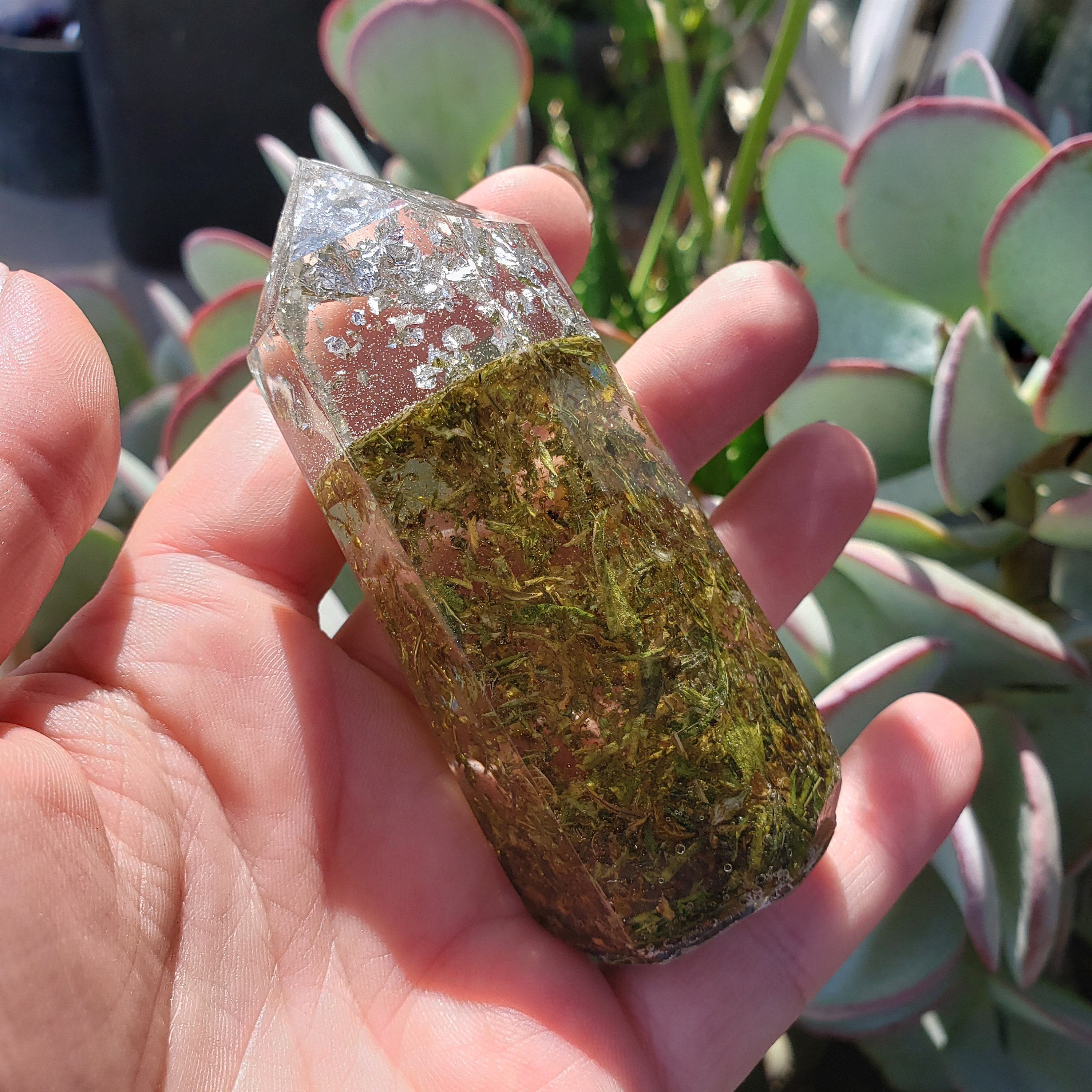 Cannabis Crystal Tower: Weed Flower Filled Crystal Resin Shape | Etsy