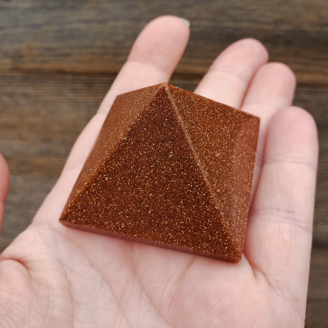 Red Goldstone Pyramid: Five 5 Sided Pyramid Gemstone Red Sparkling ...