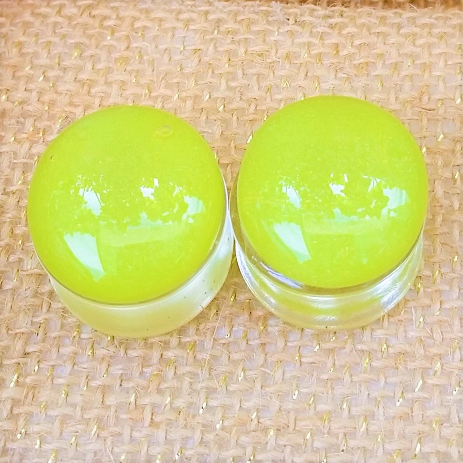 20 Mm Gauged Ear Plugs: Pair Handmade Lemon Lime Green & | Etsy