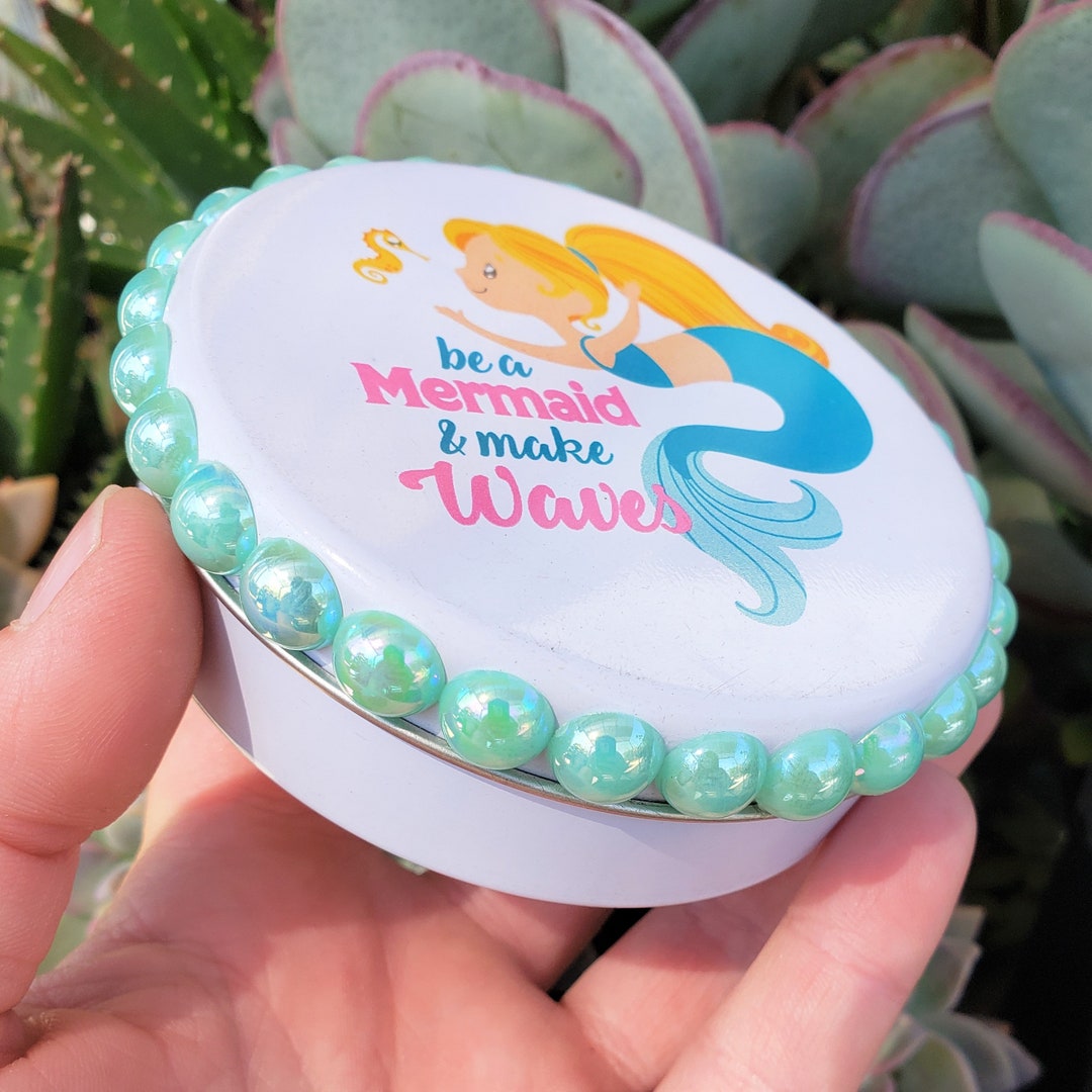 Mermaid Tin: Be A Mermaid Stash Jar Aluminum Round Box Weed Stash ...