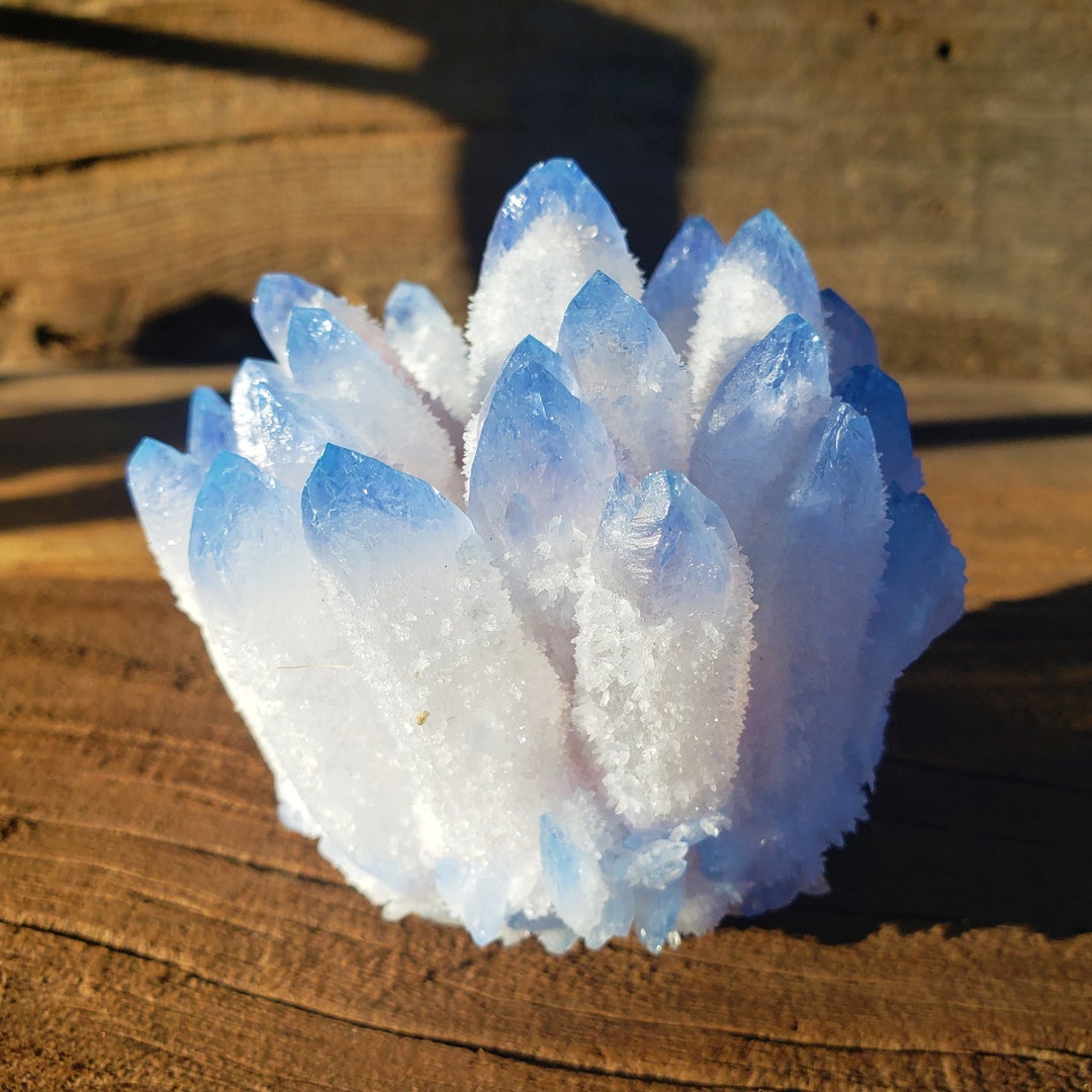 Blue Phantom Quartz Cluster: RARE 378 Grams Baby Blue Tipped Quartz ...