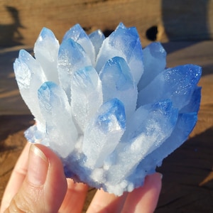 Blue Phantom Quartz Cluster: RARE 421 Gram Baby Blue Tipped Quartz ...