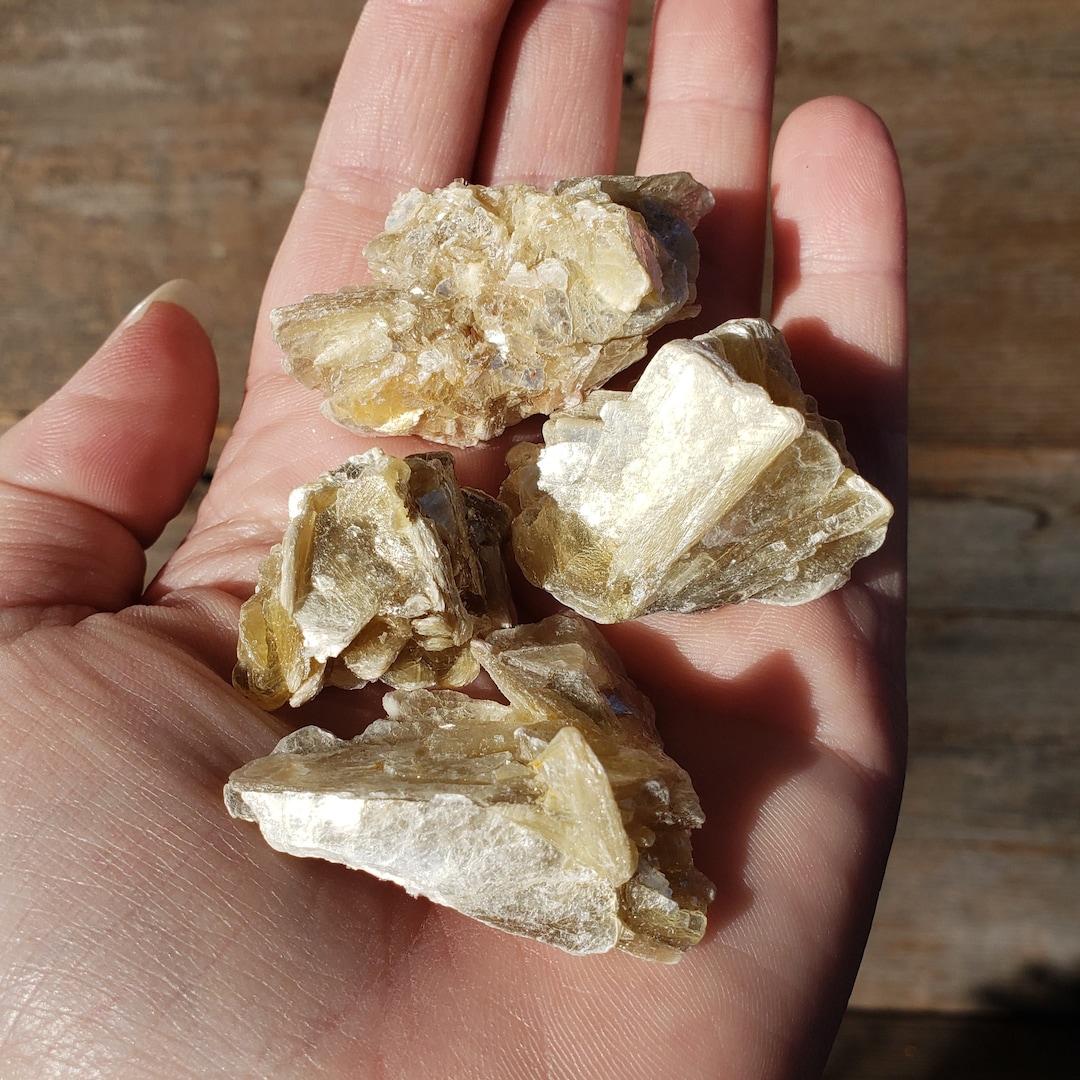 Golden Lepidolite: RARE Brazilian Heavy Sheen Golden Honey Mica Bright ...