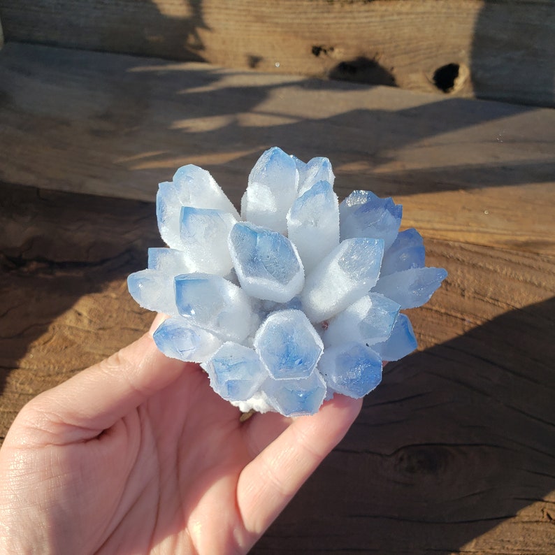 Blue Phantom Quartz Cluster: RARE 421 Gram Baby Blue Tipped Quartz ...