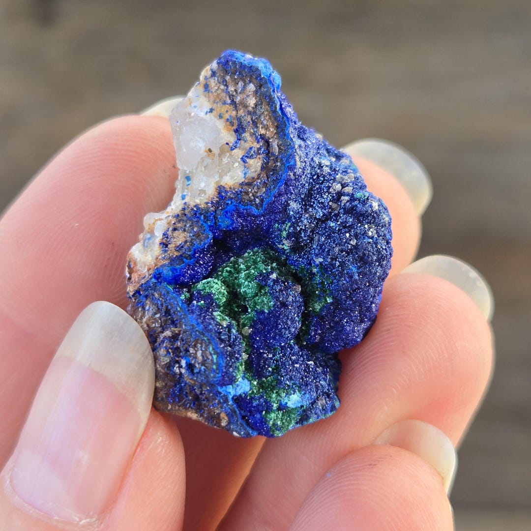 Azurite: 15.5 Gram Dark Royal Blue Azure Druzy, Quartz & Green ...