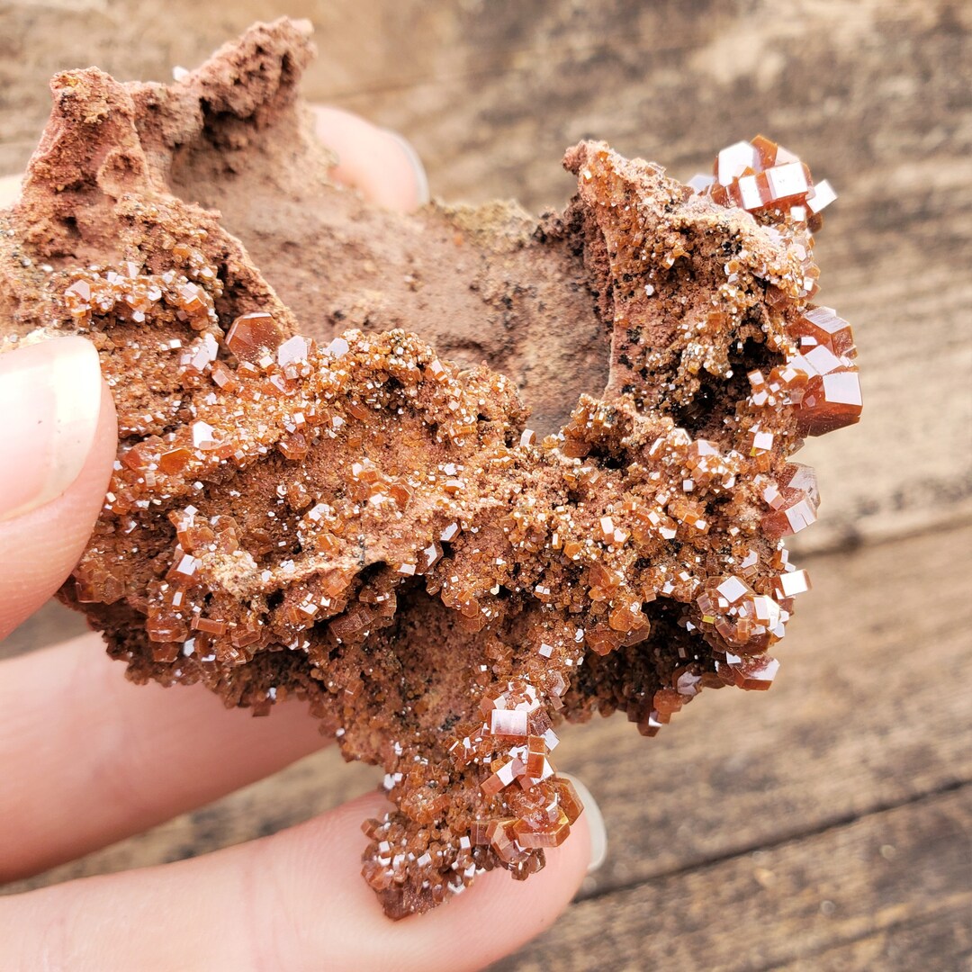 Vanadinite Specimen: 49 Gram Red Brown Tabular Hexagonal Formation Red ...