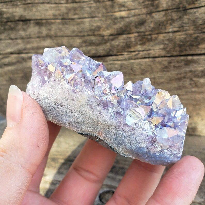 Angel Aura Quartz: Unique Lavender Crystal Cluster 100 Gram White ...