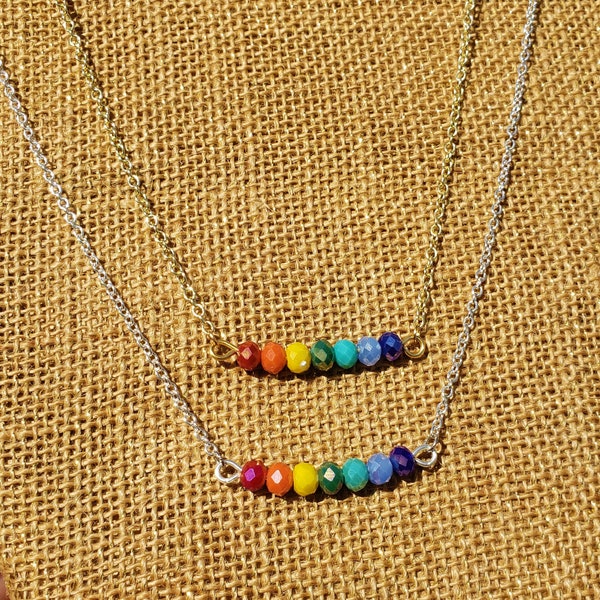 Rainbow Necklace - Etsy