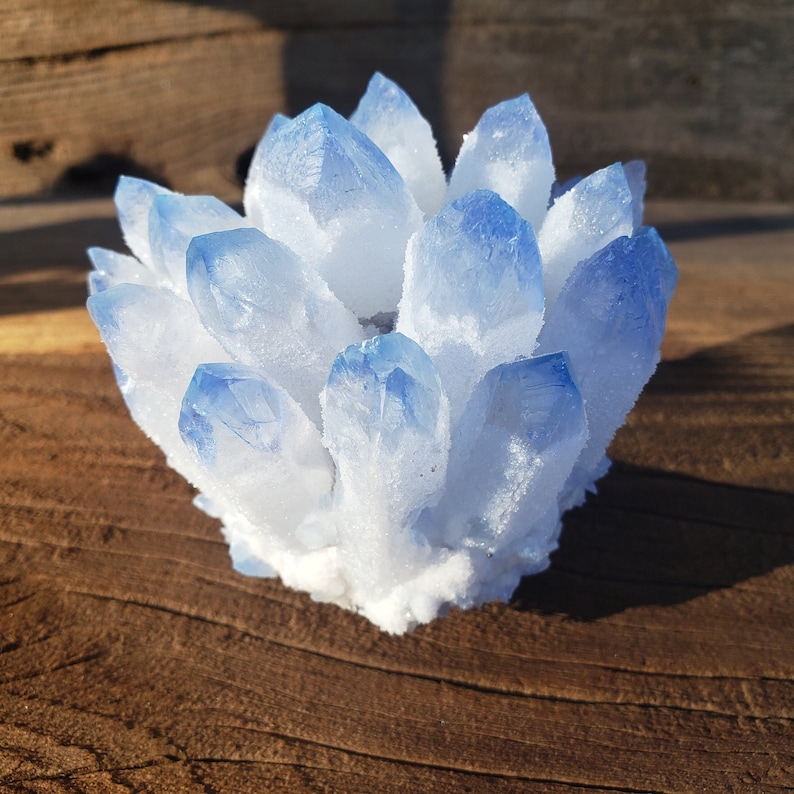 Blue Phantom Quartz Cluster: RARE 421 Gram Baby Blue Tipped Quartz ...